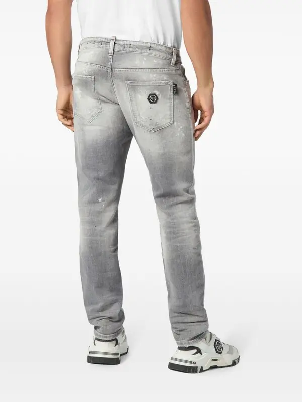 Philipp Plein Distressed Straight-leg Jeans