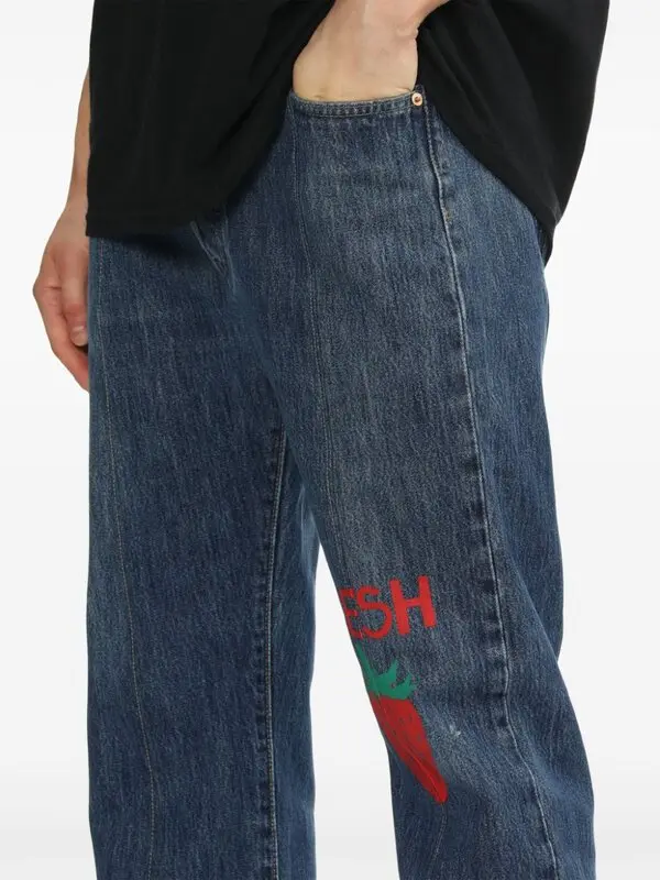 WESTFALL Graphic Print Straight Leg Jeans
