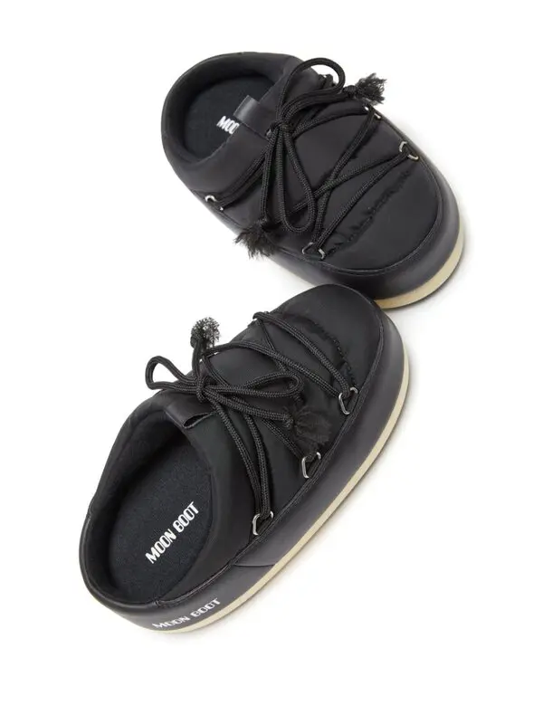 Moon Boot Icon Logo-print Slides - Black