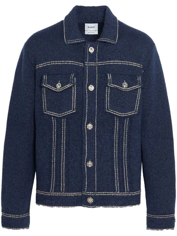 BARRIE Knitted Denim Jacket - Blue