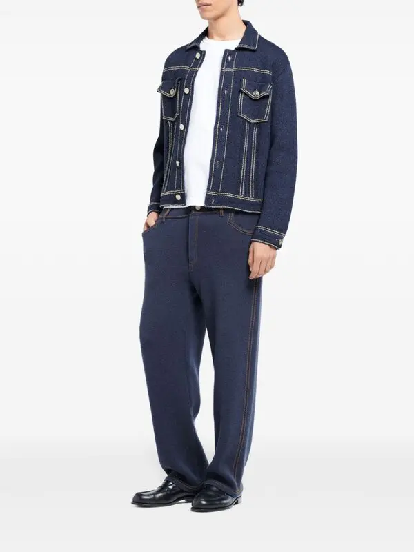 BARRIE Knitted Denim Jacket - Blue