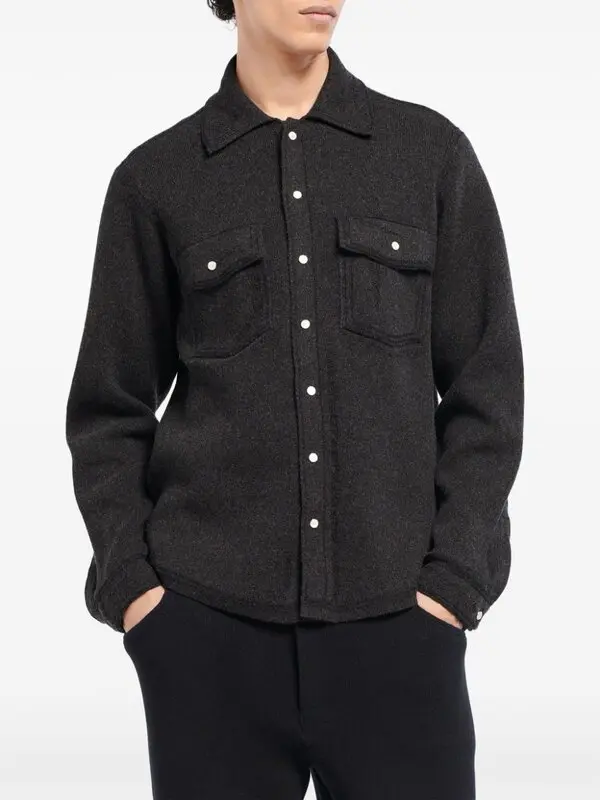 BARRIE Knitted Overshirt - Black
