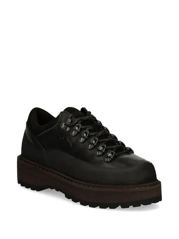 Diemme Cornaro Gomma Leather Low-top Sneakers - Black
