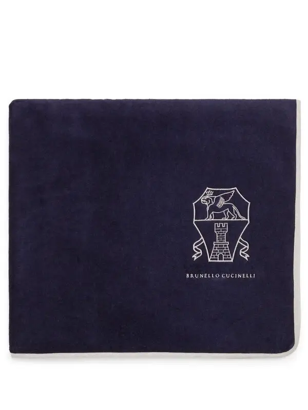 Brunello Cucinelli Contrast-trim Beach Towel - Blue