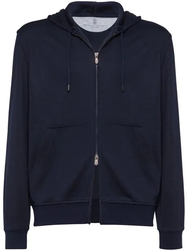 Brunello Cucinelli Knitted Hoodie - Blue