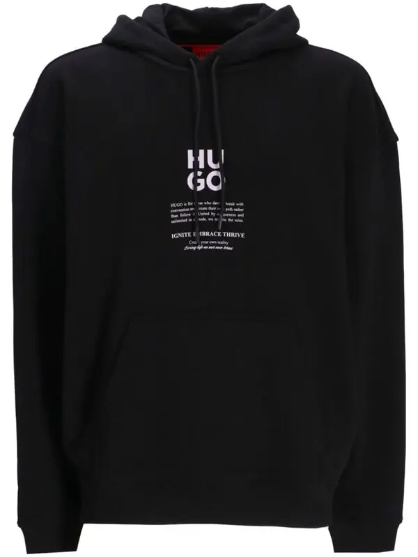 Hugo Printed Cotton Hoodie