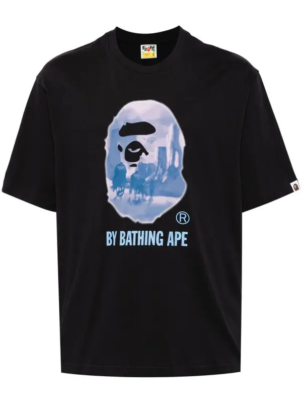 A BATHING APE Logo Print T-shirt - Black