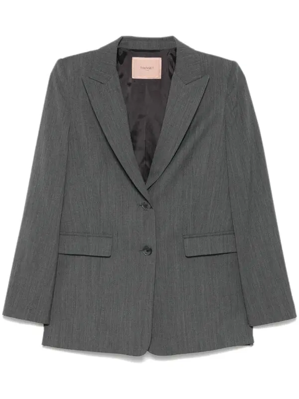 TWINSET Logo-plaque Blazer - Grey