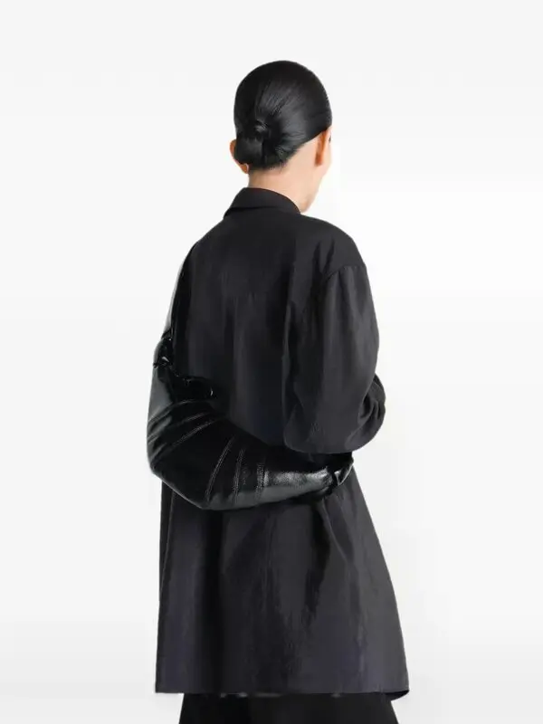 LEMAIRE Small Croissant Bag In Coated Cotton - Black