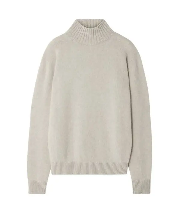 THE ELDER STATESMAN Cashmere Turtleneck Sweater - Ecru