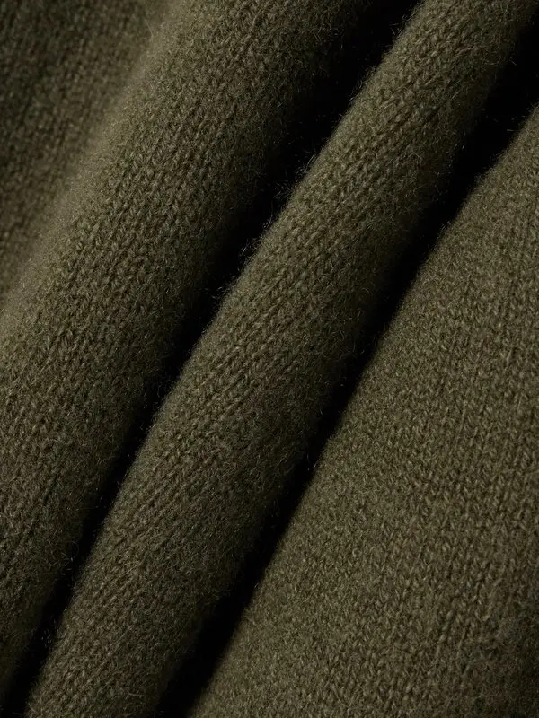 THE ELDER STATESMAN Cropped Cashmere Turtleneck Sweater - Green