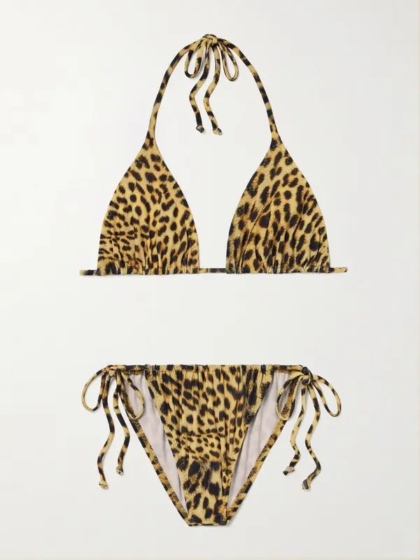 Norma Kamali Leopard-print Halterneck Bikini - Animal Print
