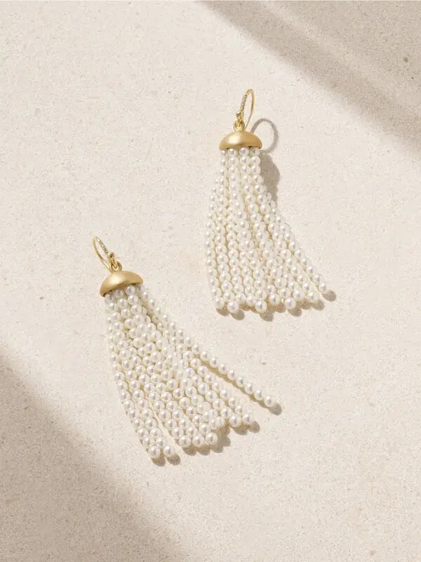 Irene Neuwirth 18-karat Pearl And Diamond Dangle Earrings - Gold