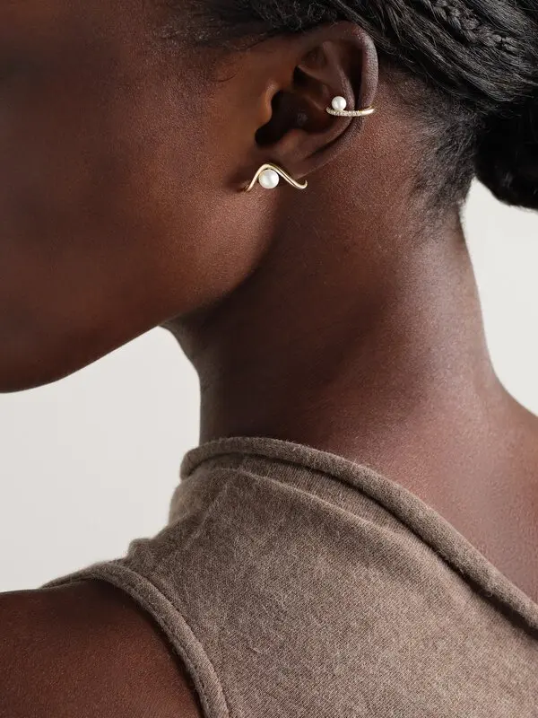 Mizuki 14-karat Earrings With Pearl