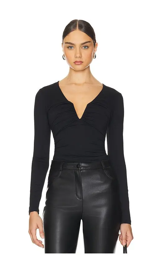 Susana Monaco V-neck Long Sleeve Top