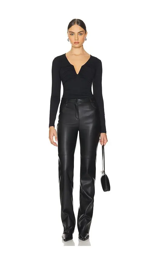 Susana Monaco V-neck Long Sleeve Top