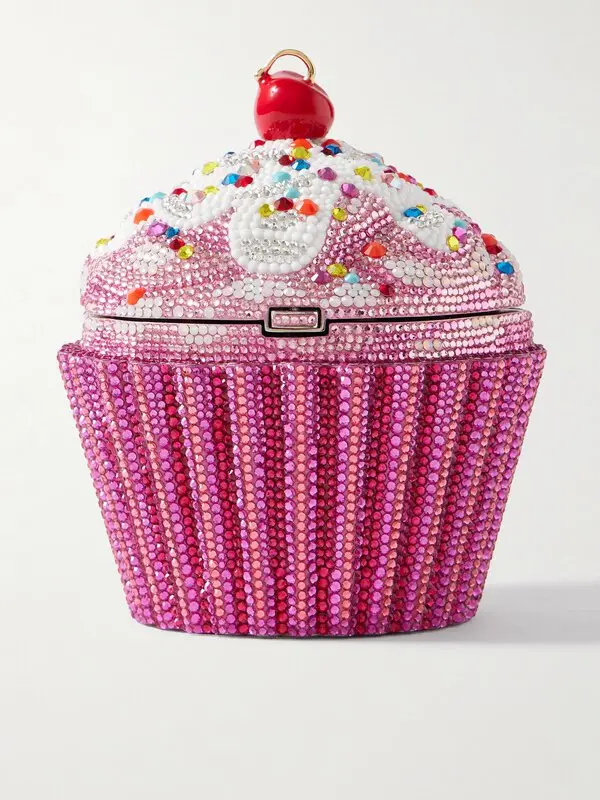 Judith Leiber Cherry Cupcake Crystal Clutch - Pink