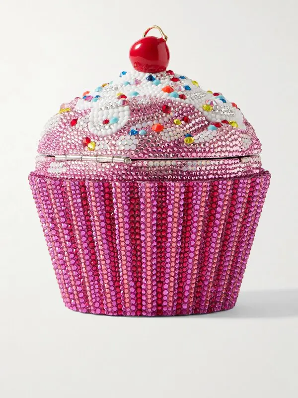 Judith Leiber Cherry Cupcake Crystal Clutch - Pink