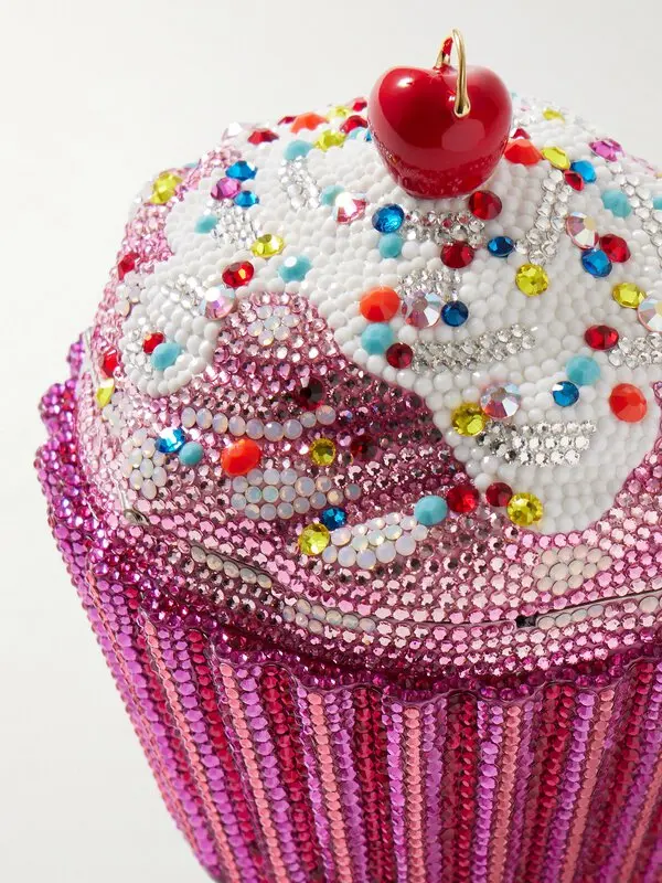 Judith Leiber Cherry Cupcake Crystal Clutch - Pink