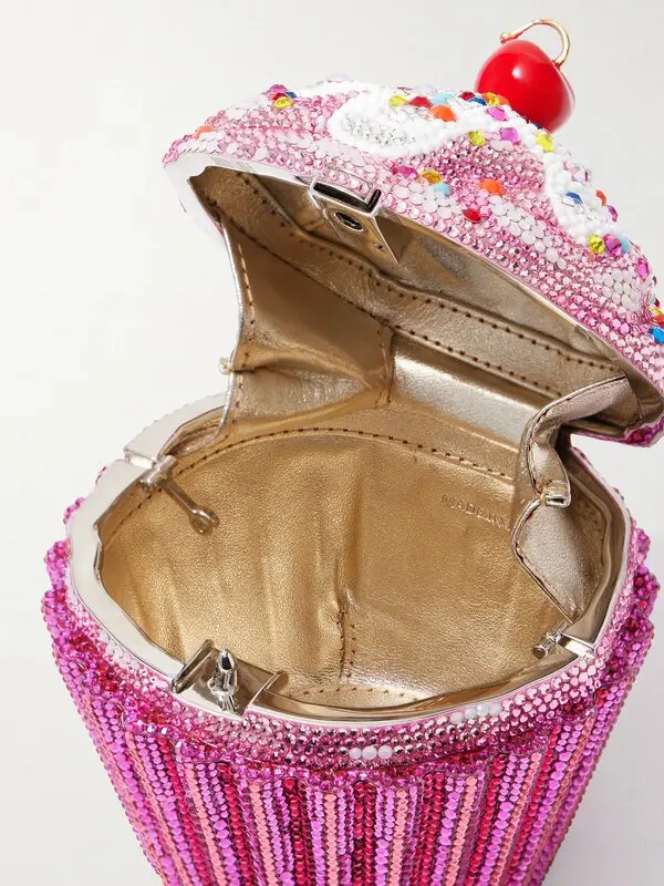 Judith Leiber Cherry Cupcake Crystal Clutch - Pink