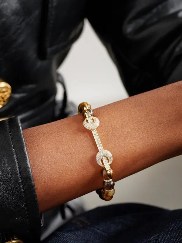 ANANYA Chakra Tiger's Eye And Diamond Bracelet