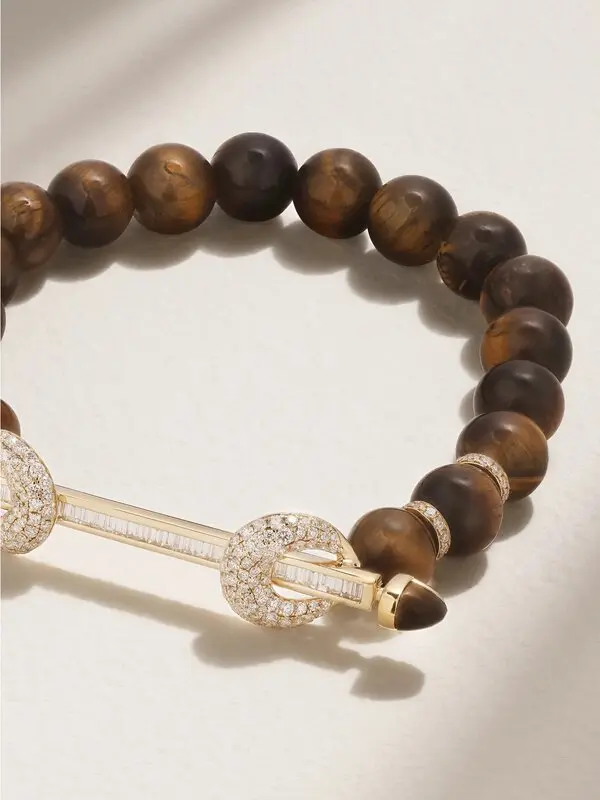 ANANYA Chakra Tiger's Eye And Diamond Bracelet