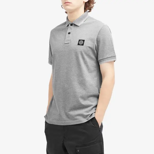 Stone Island Patch Polo - Melange Grey
