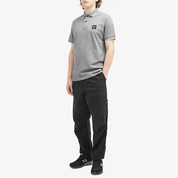 Stone Island Patch Polo - Melange Grey