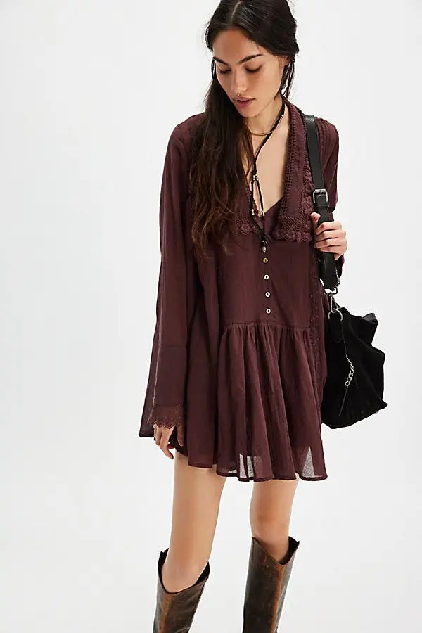 victorian mini dress free people EMBROIDERED VICTORIAN MINI DRESS  Bit & Bauble