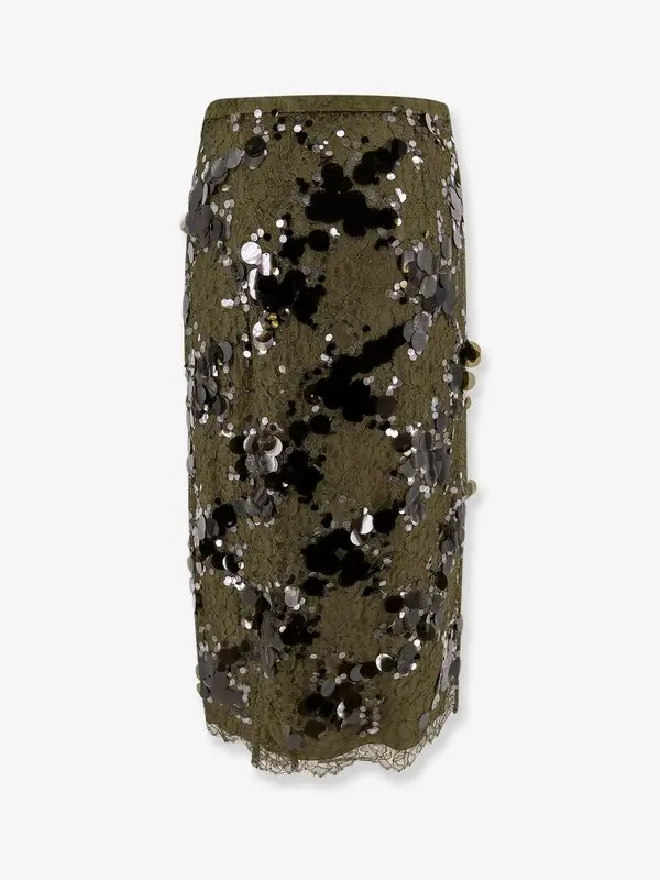 Gucci Sequin Embellished Lace Skirt