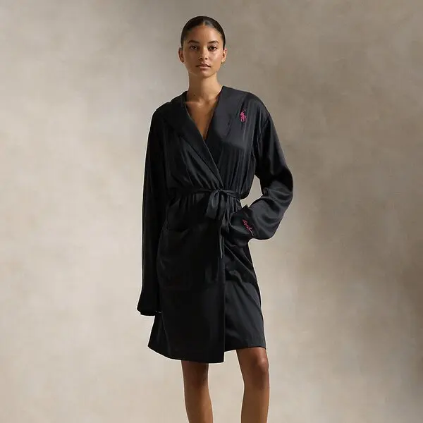 Ralph Lauren Pink Pony Silk Robe - Onyx