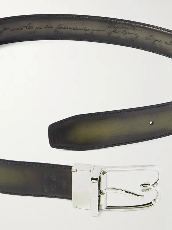 Berluti Reversible Burnished-leather Belt