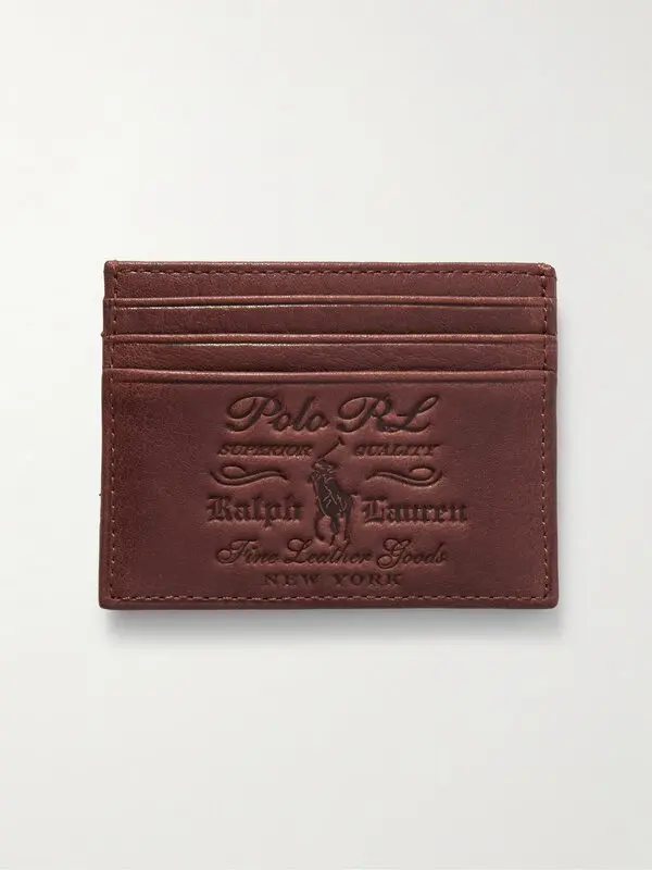 Polo Ralph Lauren Heritage Logo-debossed Full-grain Leather Cardholder - Brown