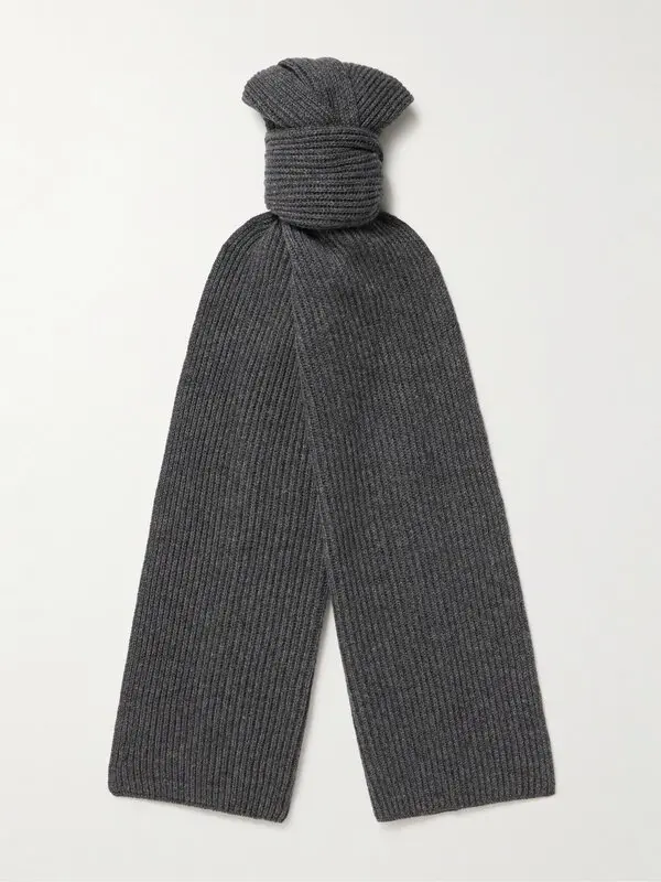 Johnstons Of Elgin Ribbed Cashmere Scarf