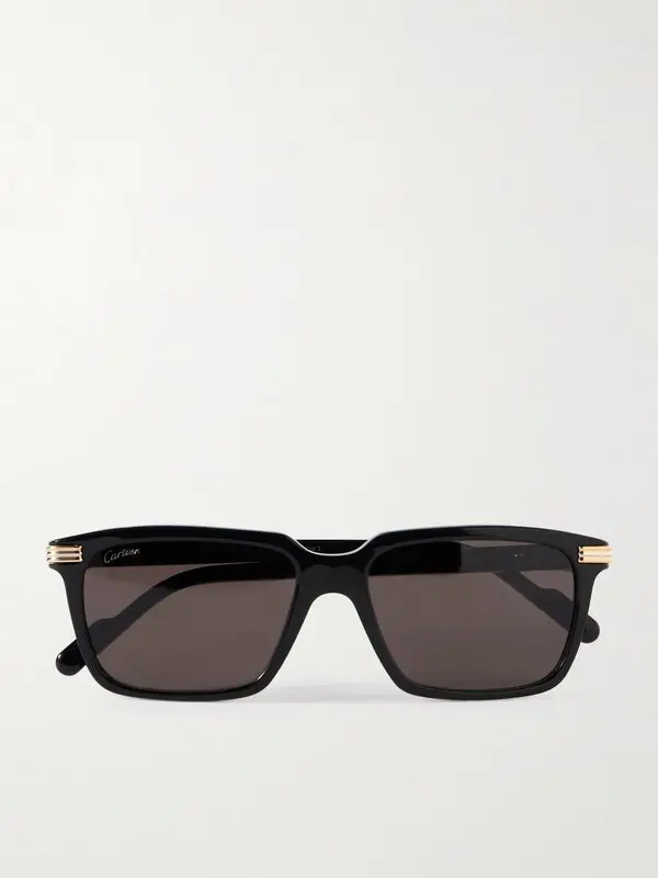 CARTIER Rectangular-frame Sunglasses - Black