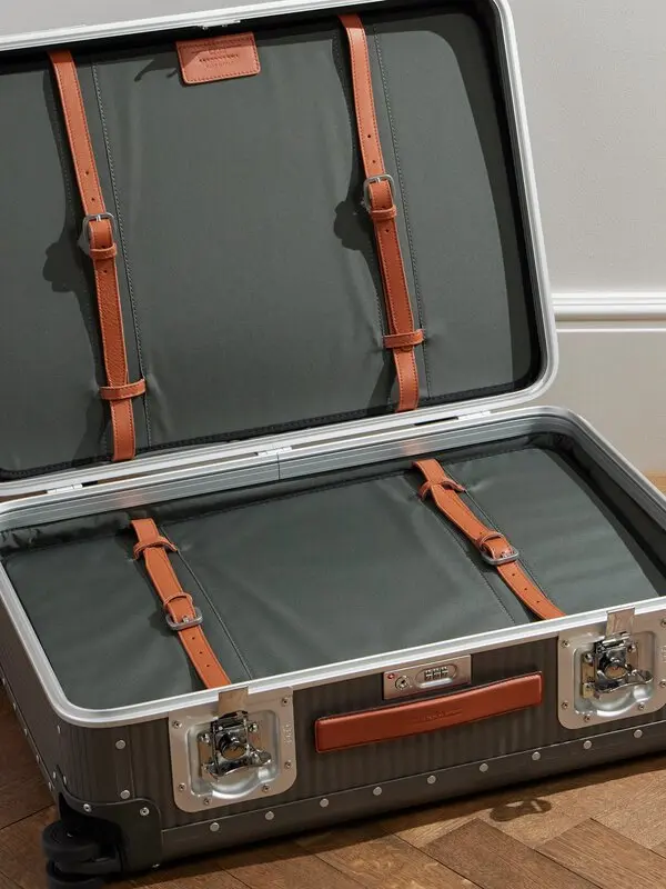 FPM MILANO Bank Spinner 68cm Leather-trimmed Aluminium Suitcase