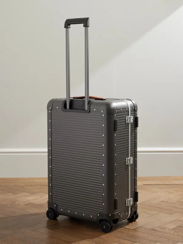 FPM MILANO Bank Spinner 68cm Leather-trimmed Aluminium Suitcase
