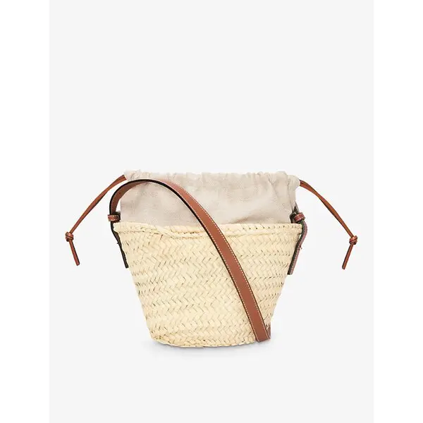 Loewe X Paula's Ibiza Raffia And Leather Basket Bag