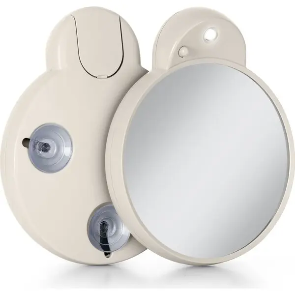 ZADRO Lighted Compact Mirror With 10x Magnification & Retractable Suction Cups - Neutral