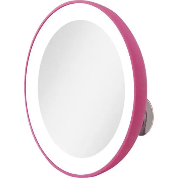 ZADRO Lighted Compact Mirror With 10x Magnification & Suction Cup - Pink