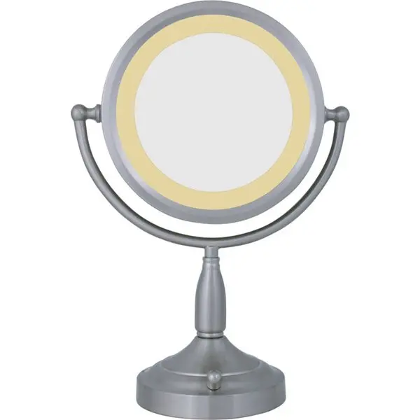 ZADRO Lighted Makeup Mirror With 8x/1x Magnifications - Satin Nickel