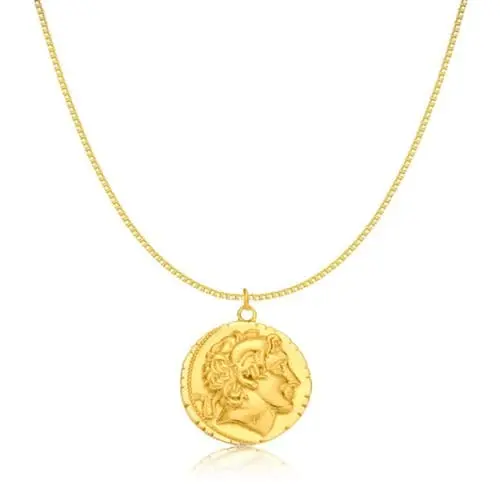 DONATELLO GIAN Name' Medallion Coin Necklace - Gold