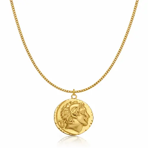 DONATELLO GIAN Name' Medallion Coin Necklace - Gold