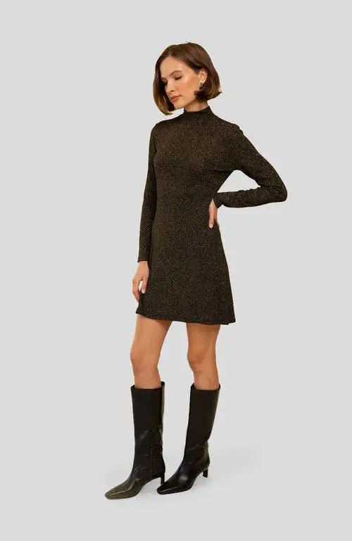 WHIMSY + ROW Joanie Mini Dress - Black Sparkle