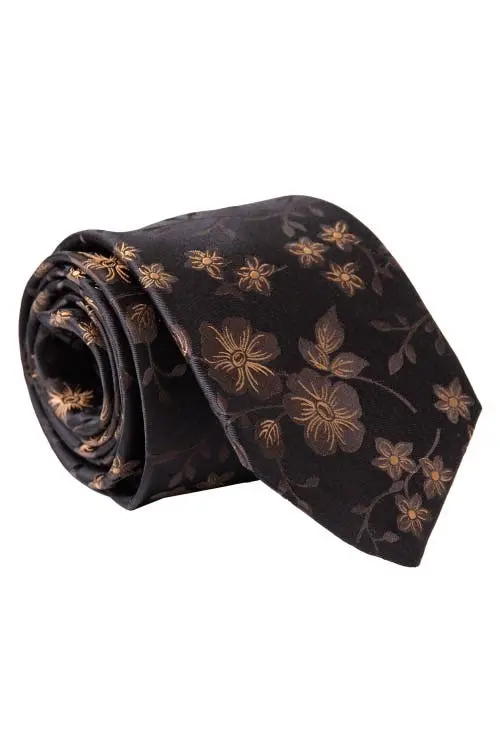 ELIZABETTA Silviosilk Jacquard Neck Tie - Black
