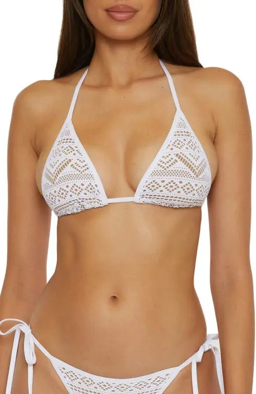 BECCA® By Rebecca Virtue Color Play Triangle Bikini Top - White/ Tan