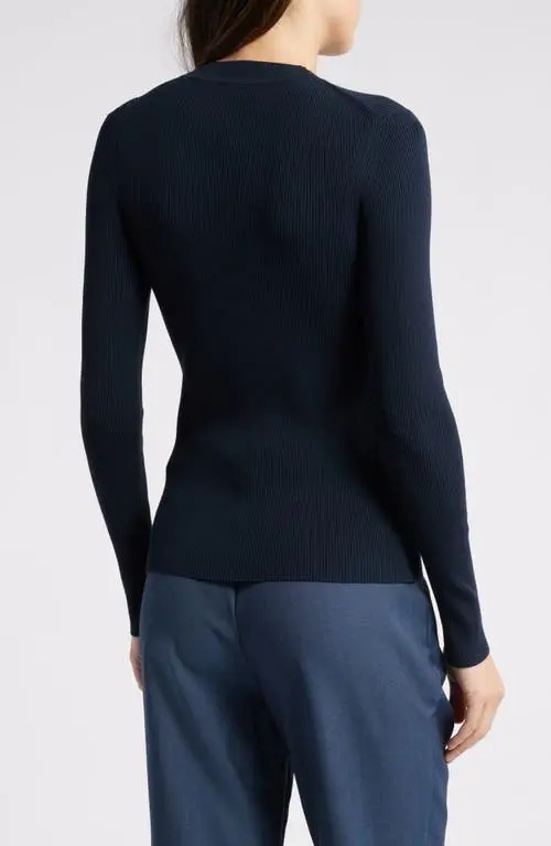 BOSS Feskiera Ribbed Mock Neck Sweater