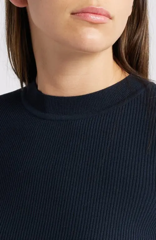 BOSS Feskiera Ribbed Mock Neck Sweater