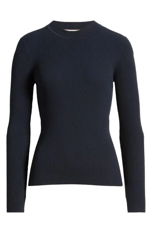 BOSS Feskiera Ribbed Mock Neck Sweater
