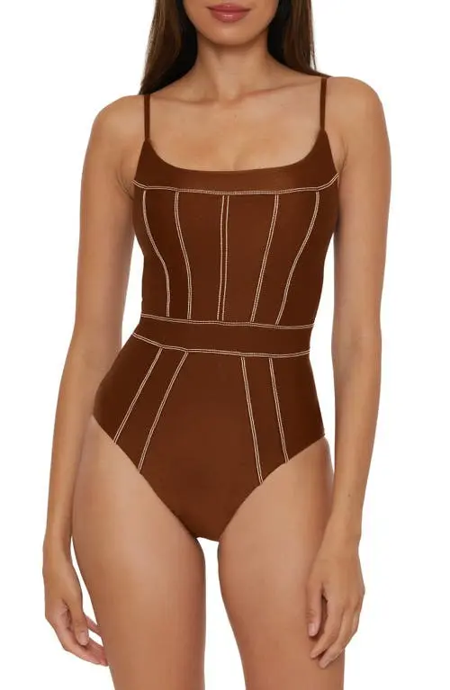 Becca Color Sheen One-piece Swimsuit - Dark Coco